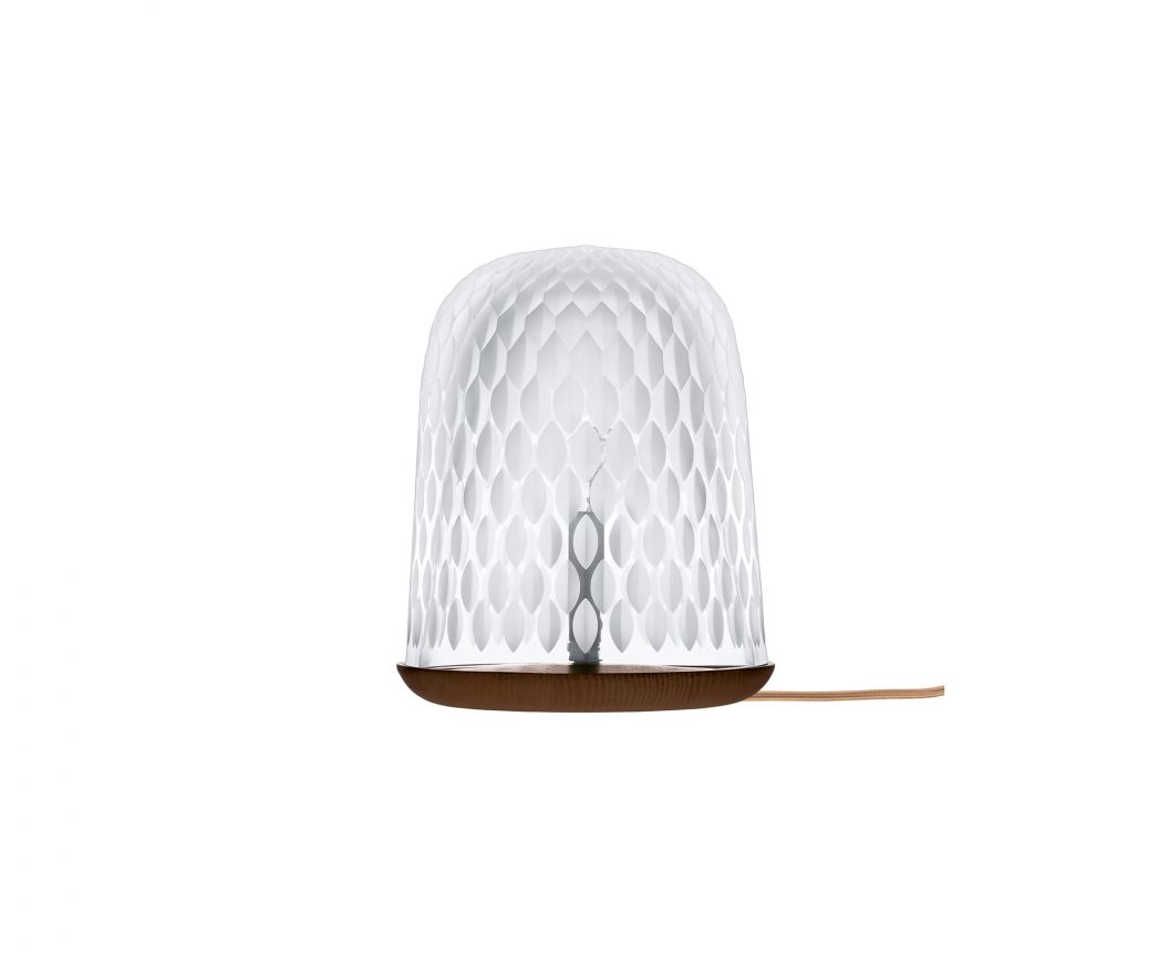FOLIA DARK WOOD TABLE LAMP SATIN-FINISHED