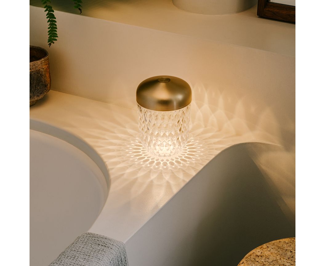 Mini portable lamp gold: discover the mini crystal lamp by Saint-Louis
