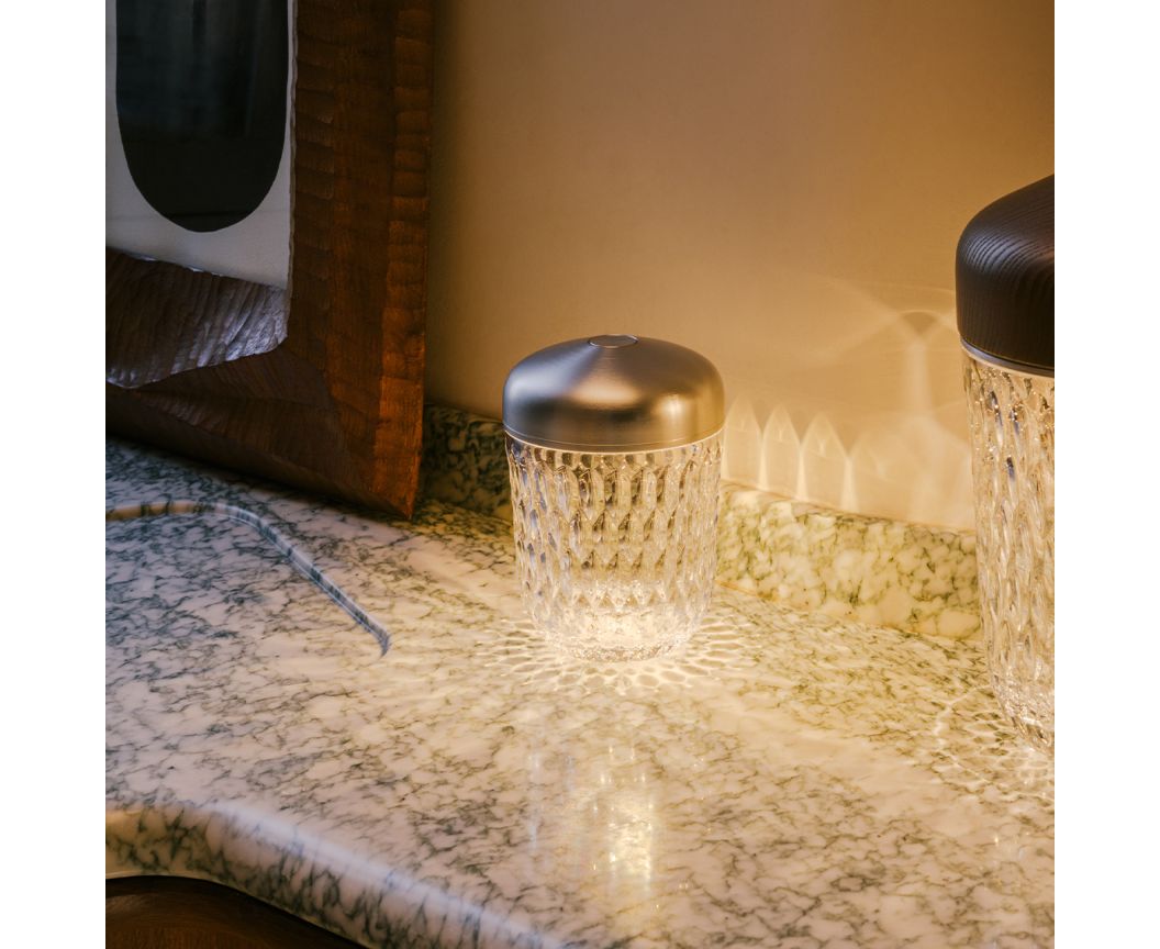 Mini portable lamp silver: discover the mini crystal lamp by Saint-Louis